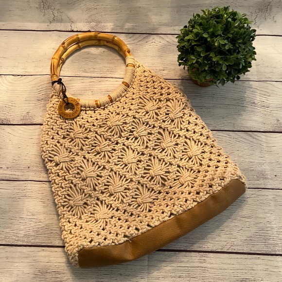 Caribbean Joe | Bags | Caribbean Joe Crochet Bamboo Purse | Poshmark